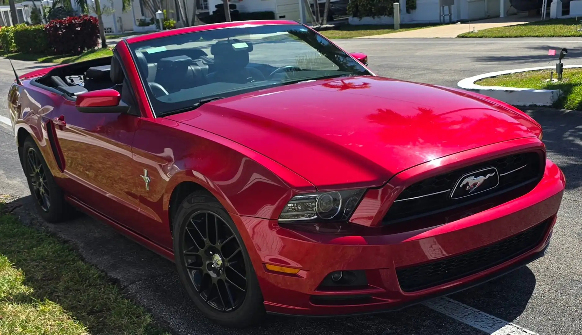 Red Over Silver Mustang Convertible