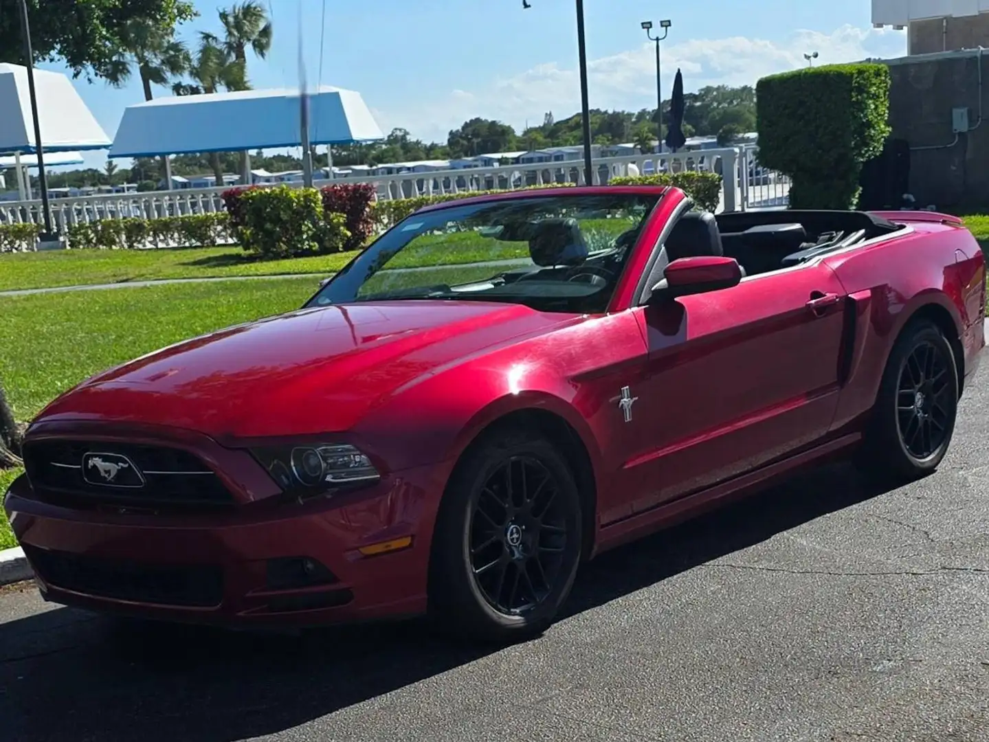 Red Over Silver Mustang Convertible
