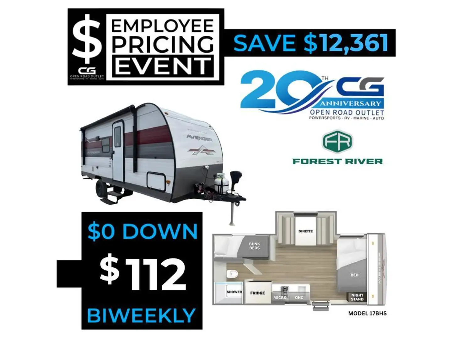 2025 Prime Time 17BHS | $ 28,999 | 0 km Travel Trailer for sale by CG ...